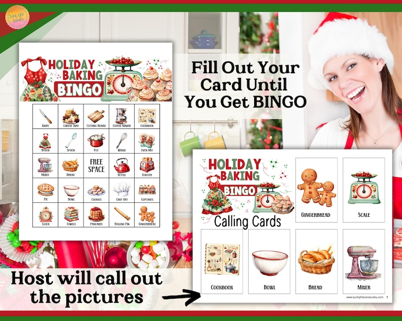 Holiday Baking Party Printable PDF Bingo Cards, Christmas Cookie Swap ...