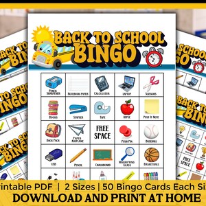 Back to School Bingo Game Cards, Classroom Bingo First Day of School ...