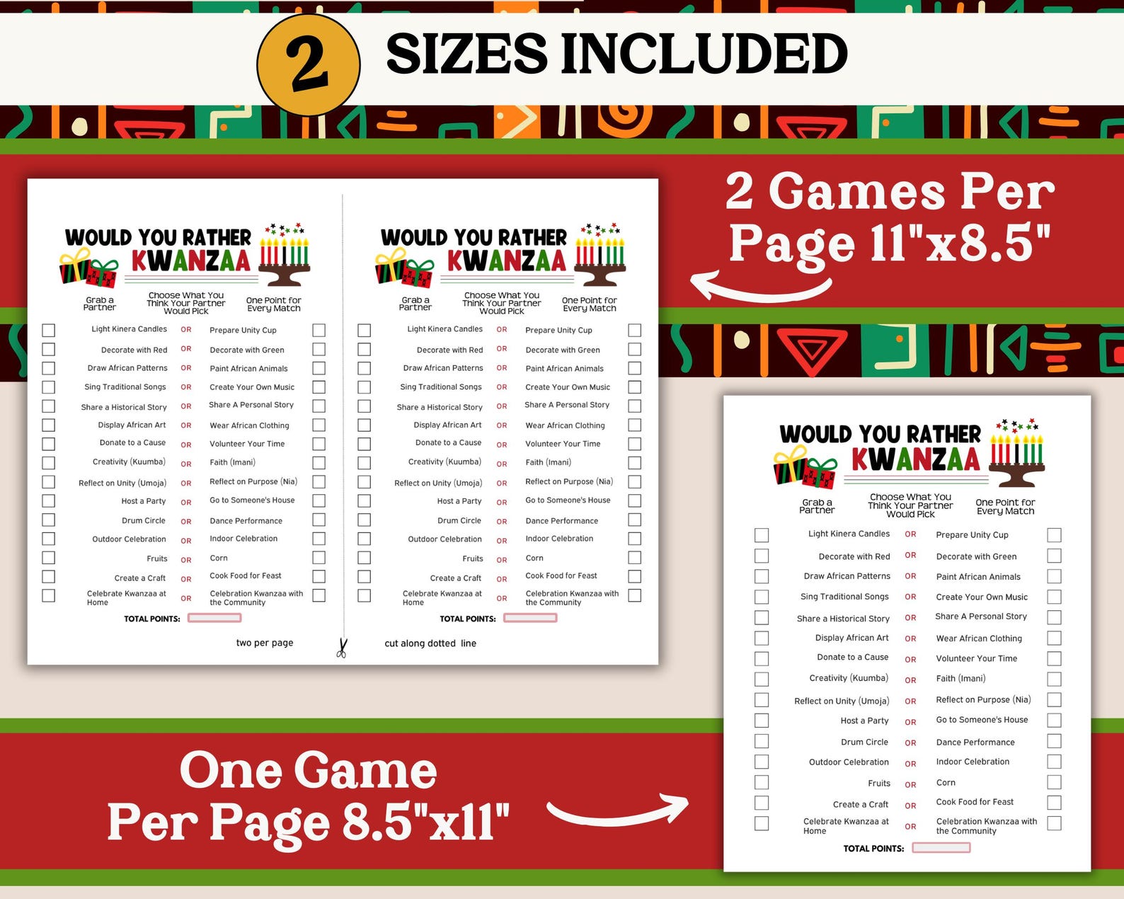 Kwanzaa Would You Rather Game Printable PDF, Seven Principles Kwanzaa ...