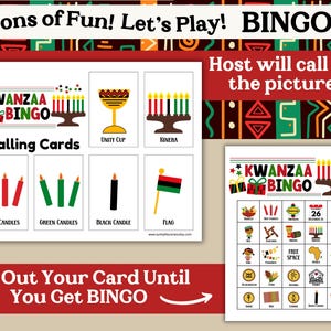 Kwanzaa Bingo Game Printable PDF, 100 Bingo Cards Bundle, Seven ...