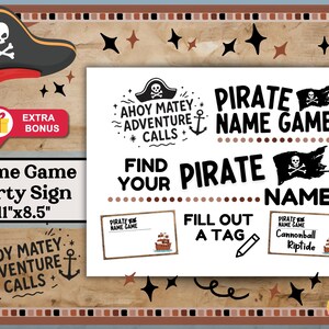 What's Your Pirate Name Game: Printable Birthday Party Name Generator ...