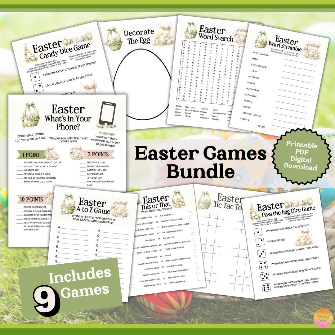 Easter Game Bundle Printable PDF, Holy Week Activities for Kids Good ...