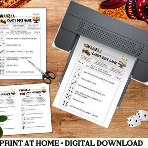 Kwanzaa Candy Dice Game Printable PDF, Candy Roll the Dice Group Game ...