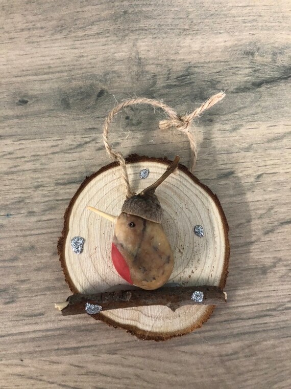 Pebble Art Robin. Tree Decoration. Christmas Ornament. - Etsy