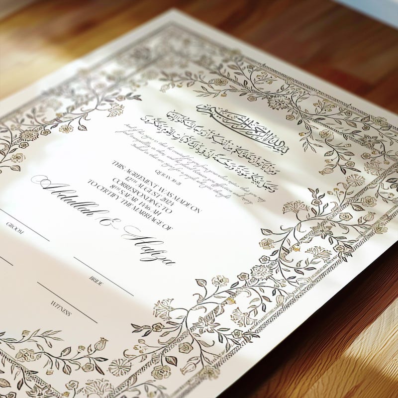 Nikkah Contract Set - Etsy UK