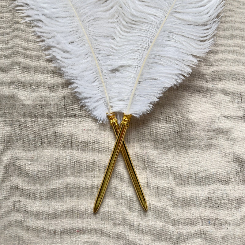 Wedding Guest Book Pen and Stand - Etsy UK