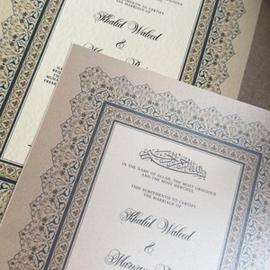 Luxury Nikah Certificate, Premium Nikah Nama, Islamic Marriage Contract ...
