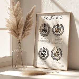 Islamic Wall Art, Four Quls Surah, 4 Kuls Frame, Islamic Home Decor ...
