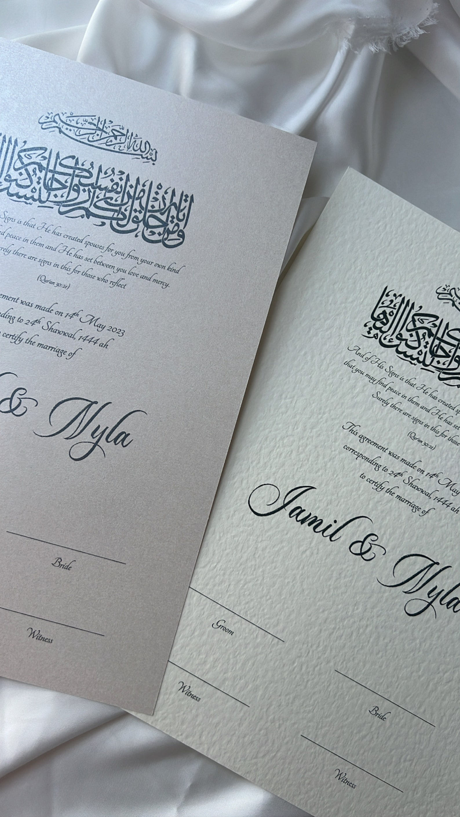 Modern Nikkah Certificate, Minimalist Islamic Nikkah Contract, Muslim ...