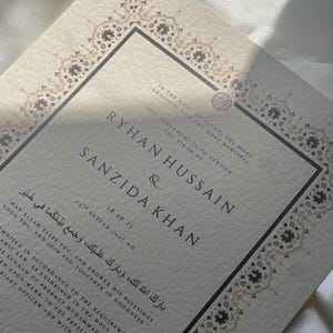 Luxury Nikkah Certificate, Premium A4 Islamic Wedding Contract, Nikkah ...