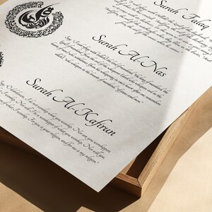 Quran Calligraphy Art Print, Four Quls Print, Surah Quran Print, 4 Kuls ...