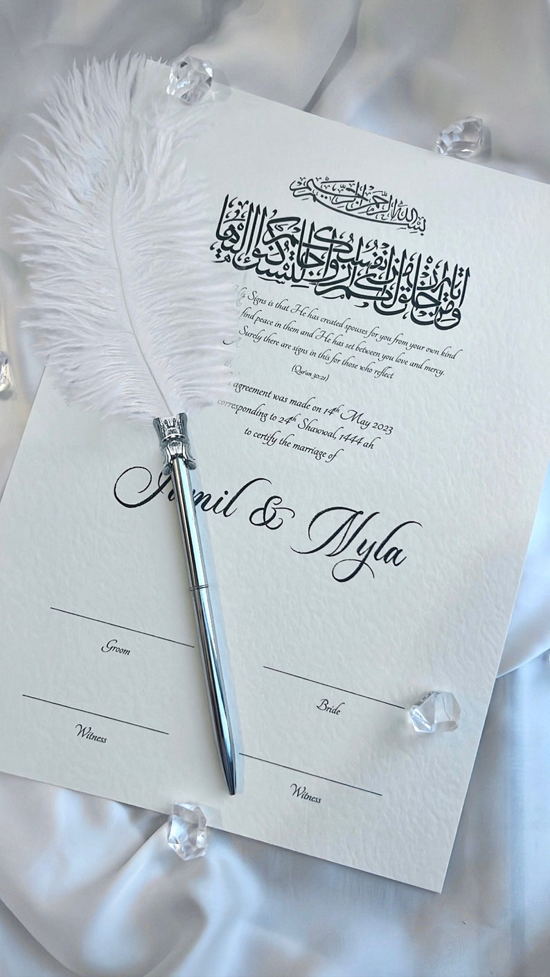 Modern Nikkah Certificate, Minimalist Islamic Nikkah Contract, Muslim ...