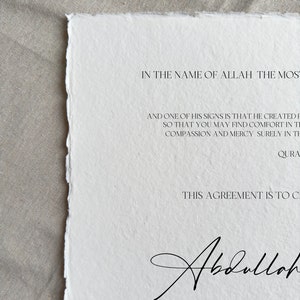 Premium Nikah Certificate, Handmade Cotton Paper, Deckle Edge Card ...