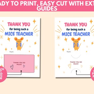 Teacher Appreciation Thank You Gift Card Printable and Instantly ...