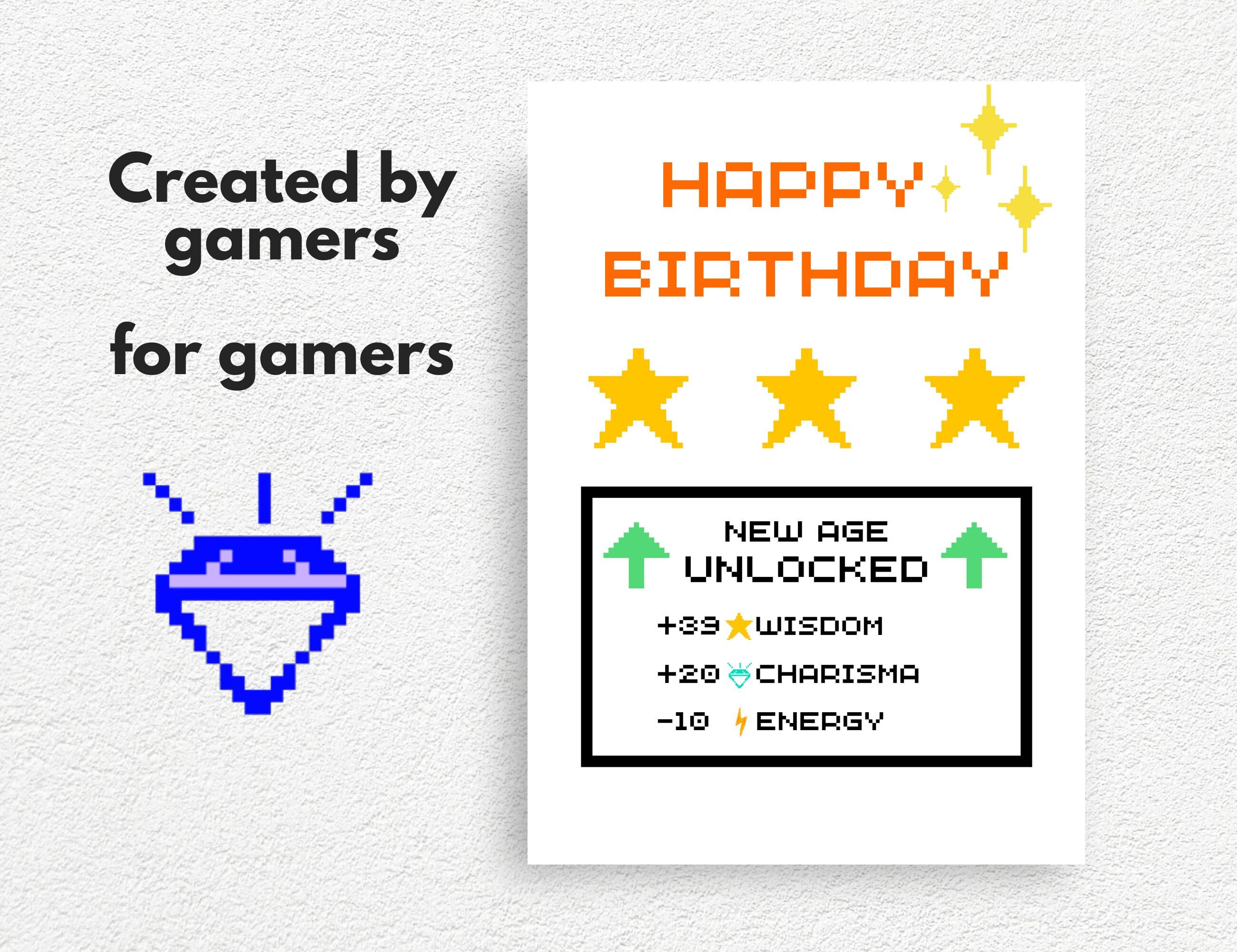Printable Birthday Card for a Video Game Fan - Etsy