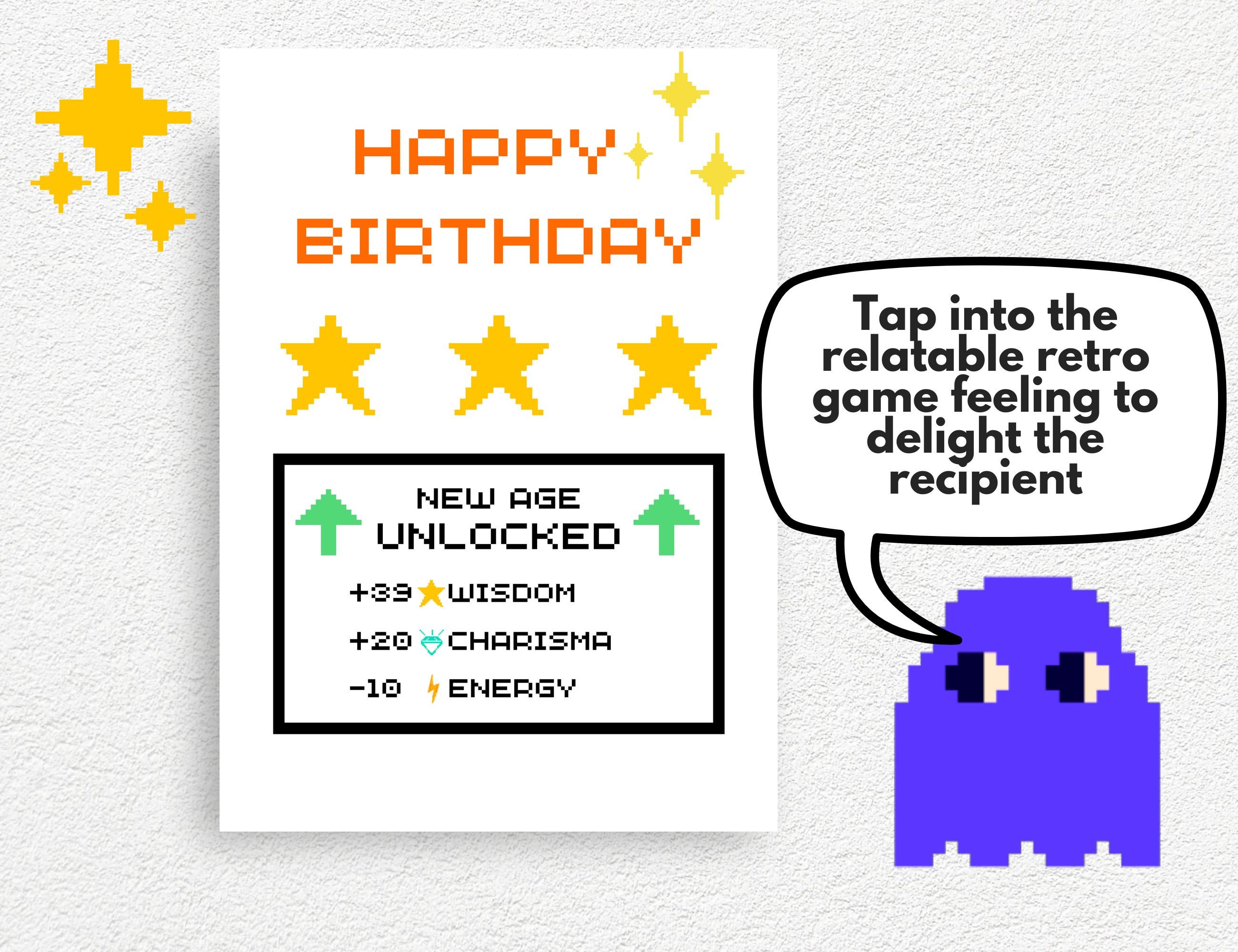 Printable Birthday Card for a Video Game Fan - Etsy