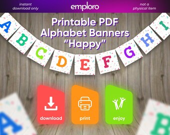 Printable Alphabet Letters Banners ABC A-Z Banners - Etsy