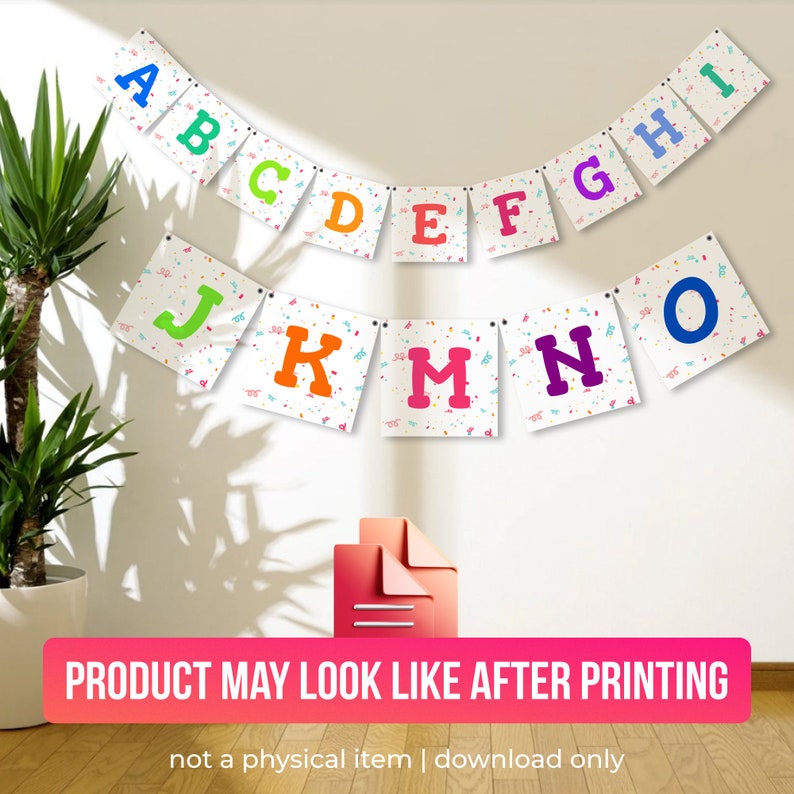 Printable Alphabet Letters Banners happy ABC A-Z Banners - Etsy