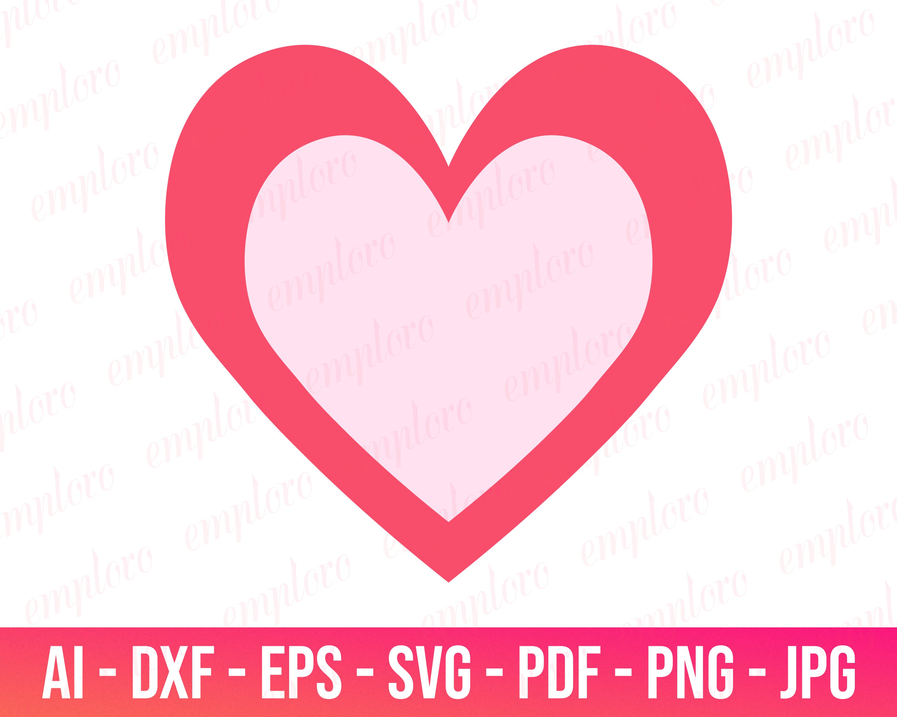 Heart in Heart SVG Heart Decoration Svg Pink Heart Svg Love Svg Heart ...