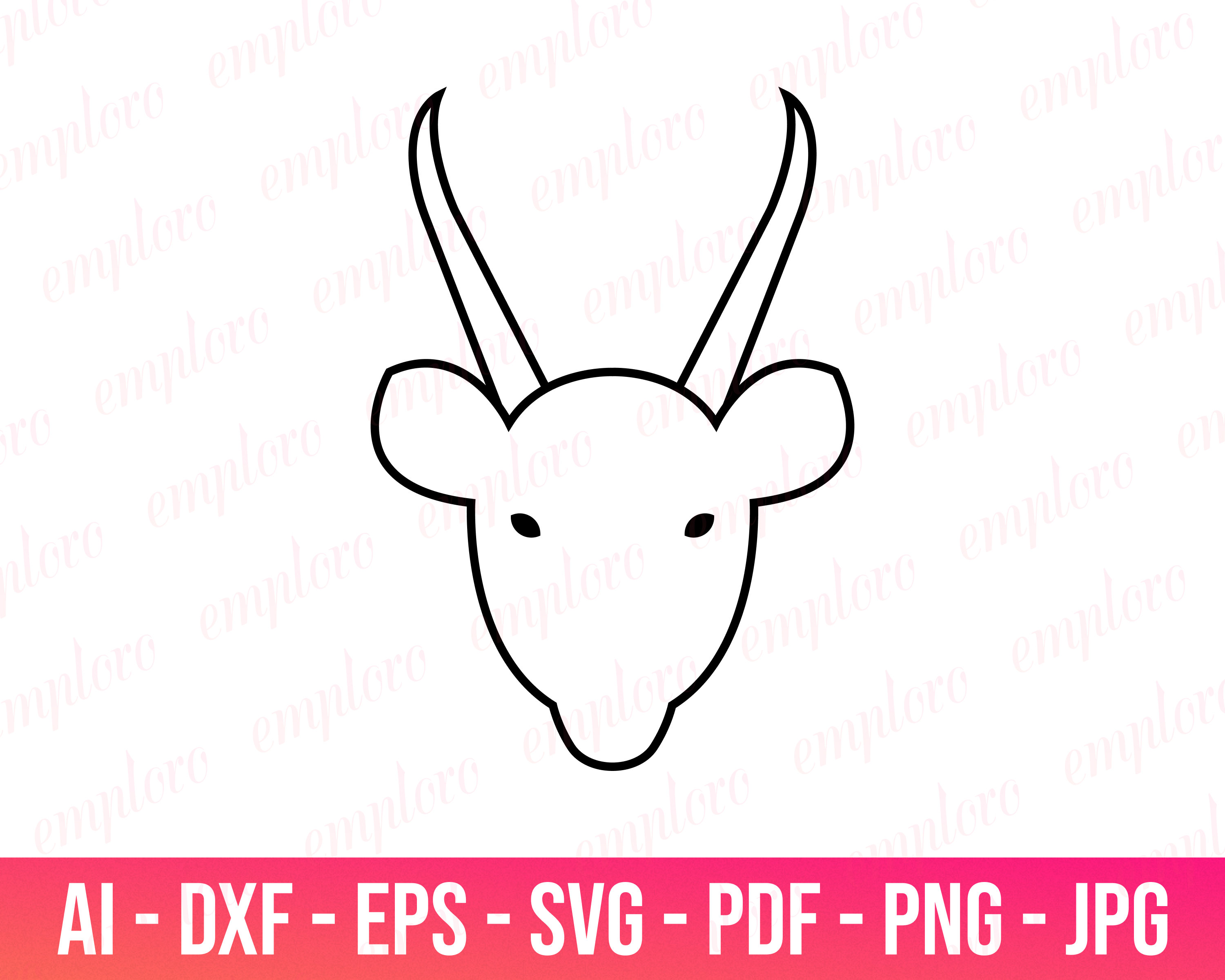 Gacela SVG / Decoración de gacela svg / Animal con dos cuernos svg ...