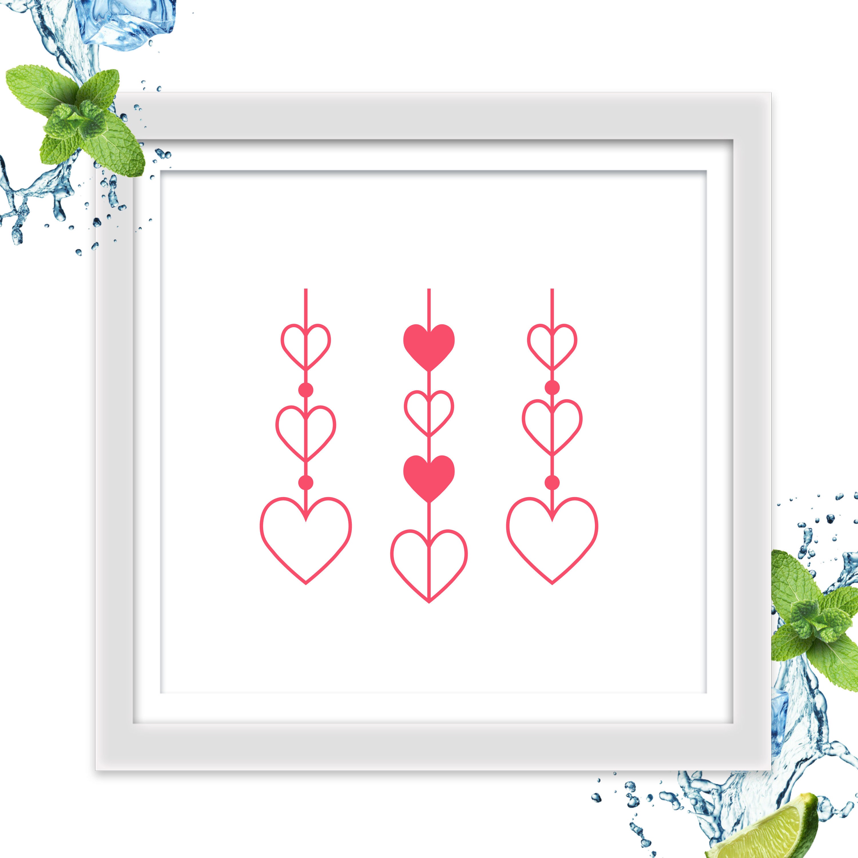 Hearts on Strings SVG Heart Decoration Svg Pink Heart Svg Love Svg ...