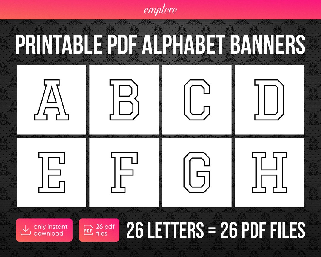 Printable Alphabet Letters Banners ABC A-Z Banners - Etsy