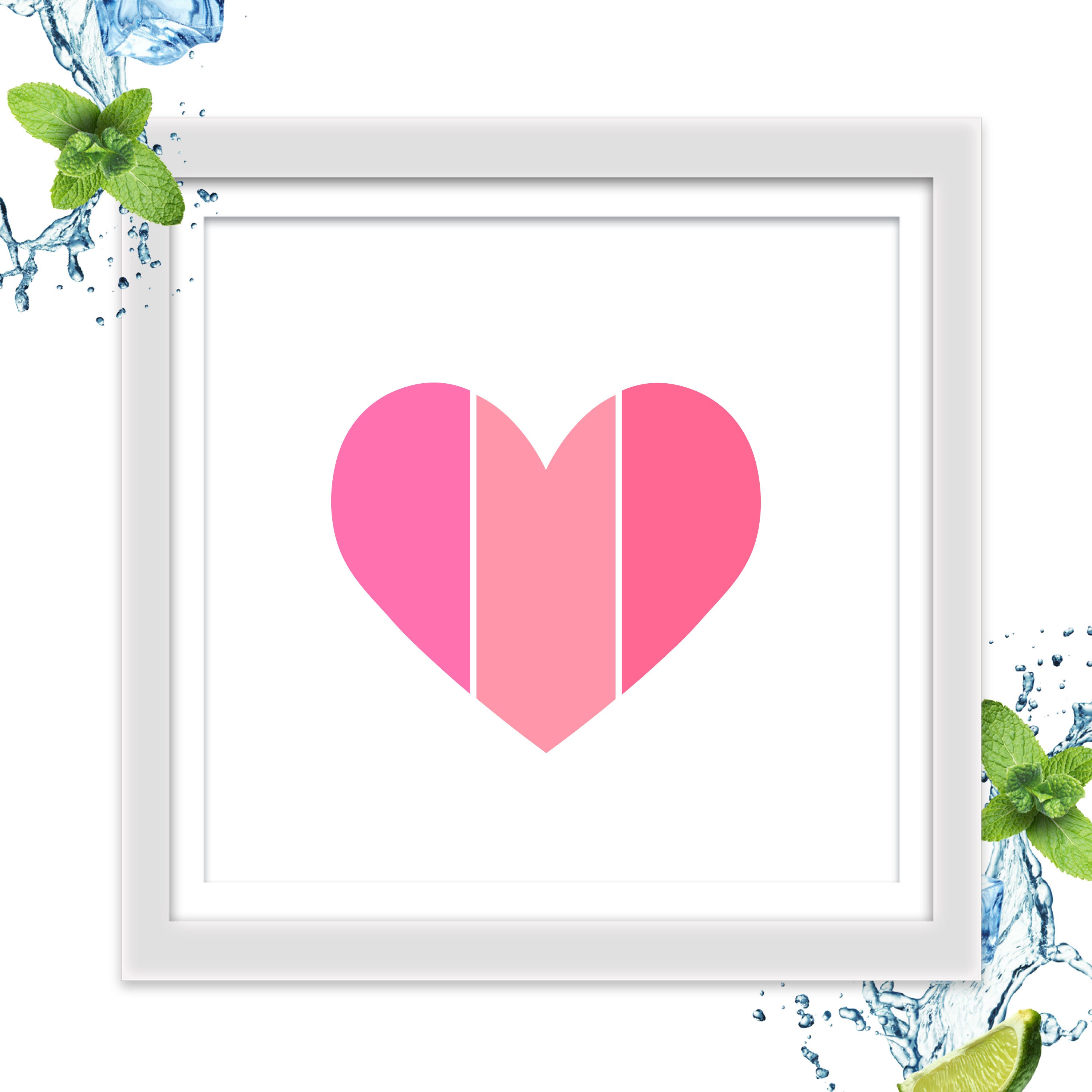 Heart Triple-striped SVG Heart Decoration Svg Pink Heart - Etsy