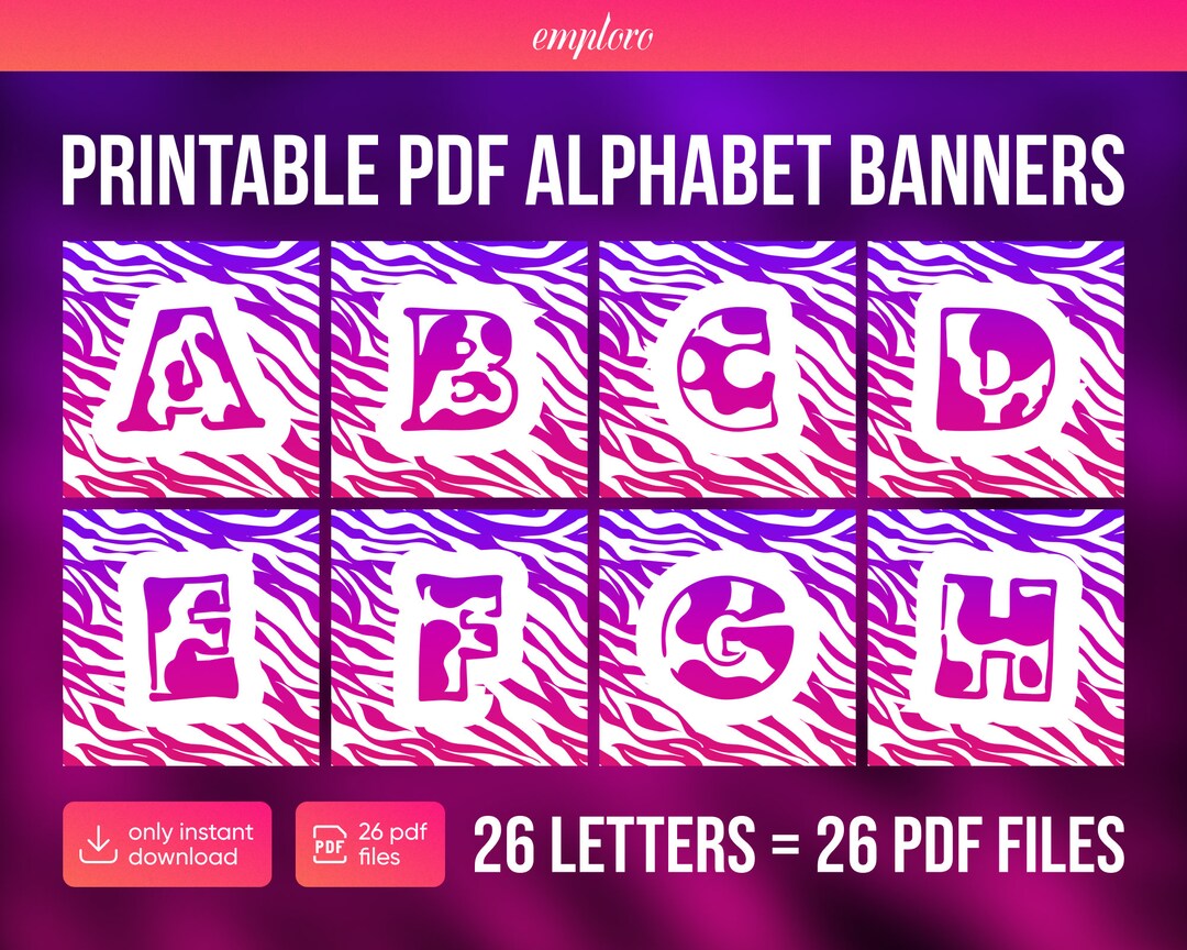 Printable Alphabet Letters Banners ABC A-Z Banners Letters - Etsy