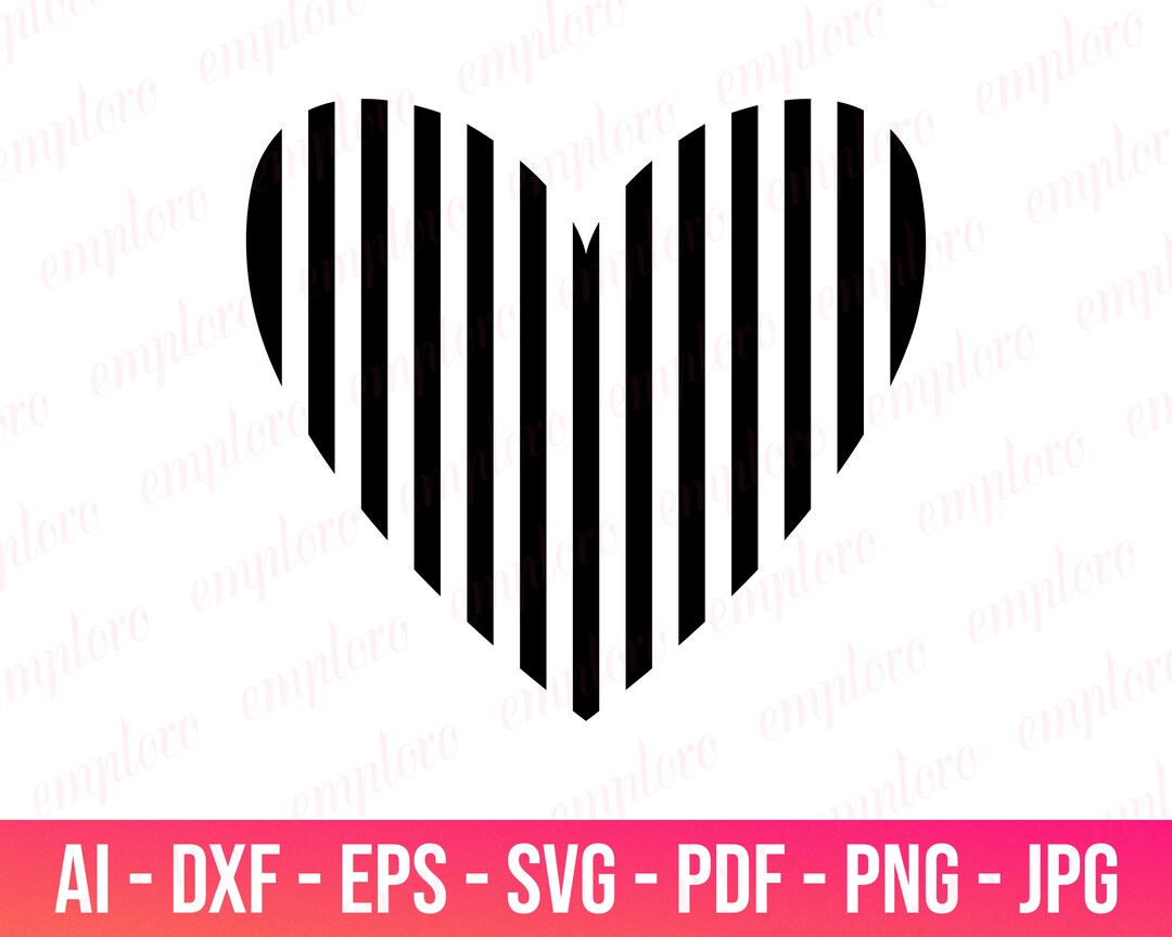 Heart of Stripes SVG Zebra Heart Decoration Svg Zebra Heart Black Svg ...