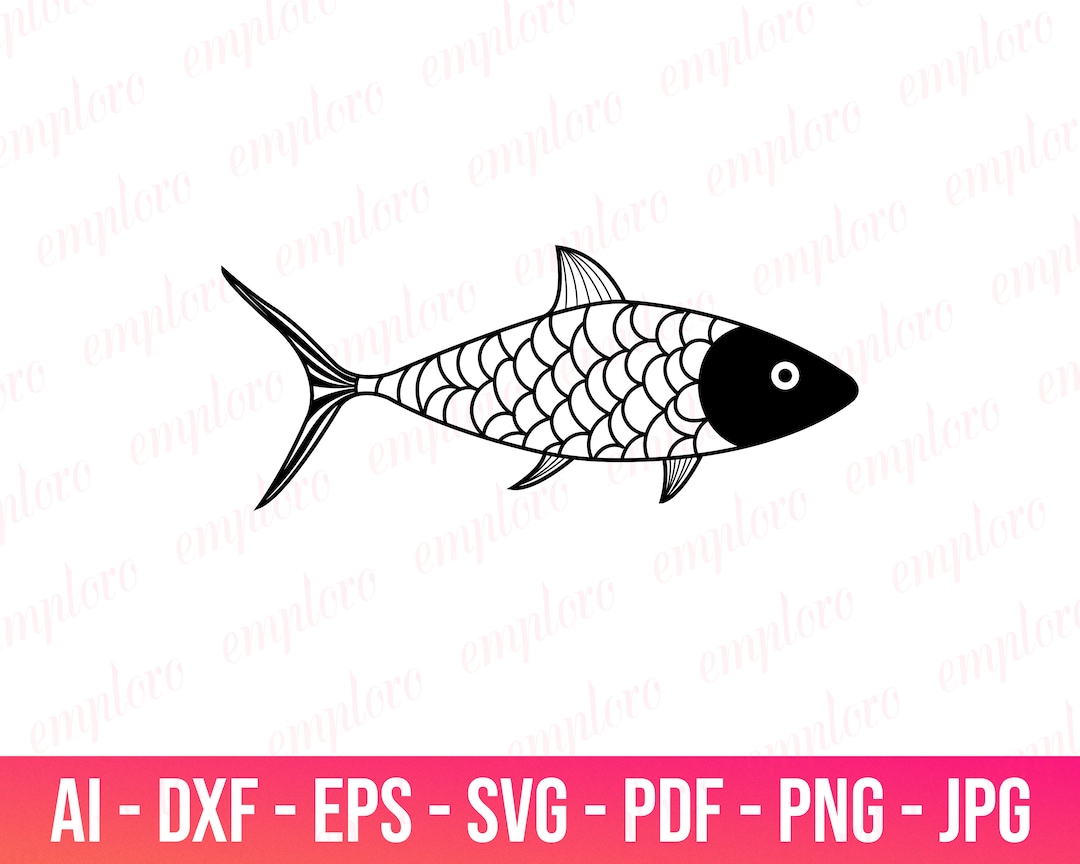 Fish SVG Fish Decoration Svg Fish Silhouette Svg Fishing Svg Ornamental ...