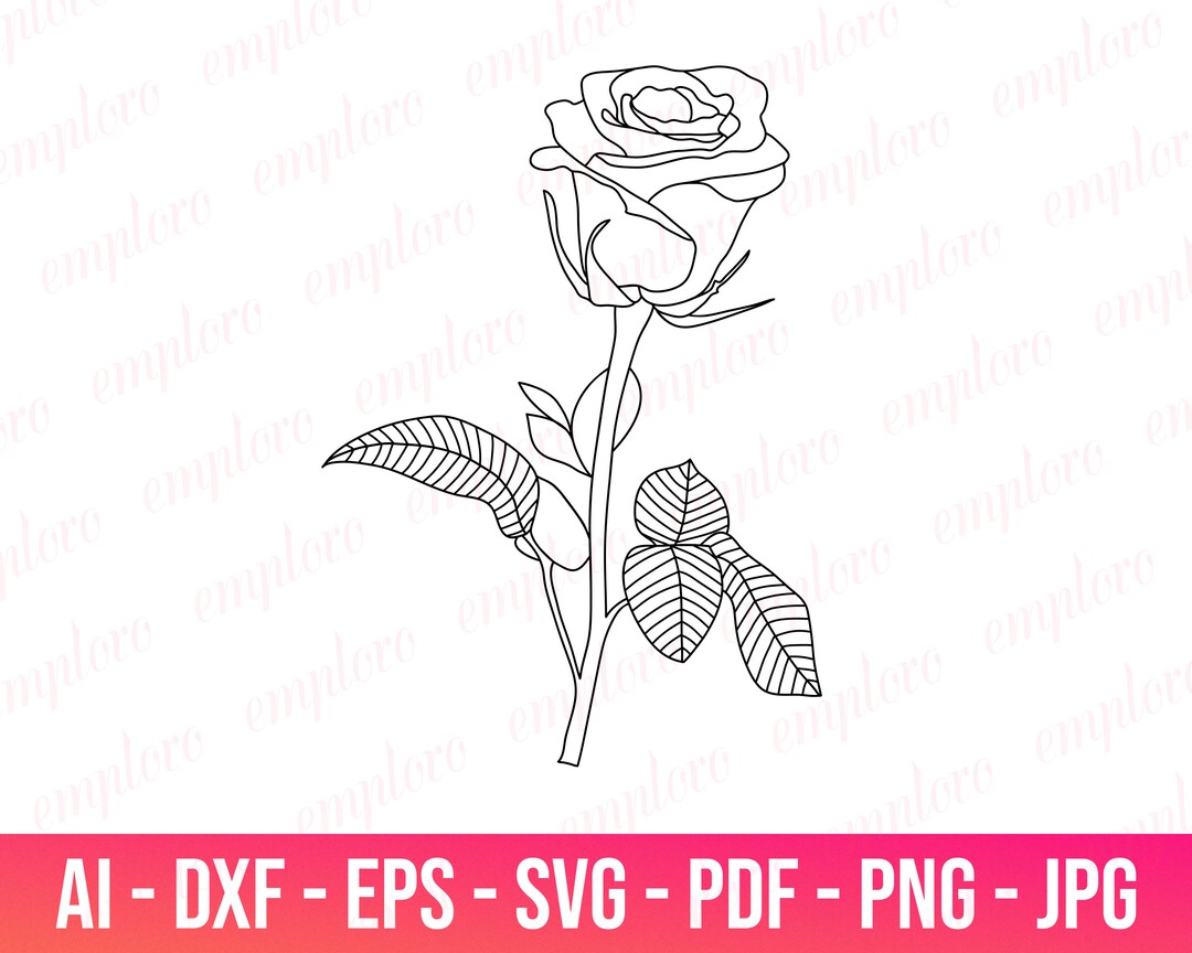 Rose SVG Rose Decoration Svg Black Rose Svg Flower Svg Black Rose ...
