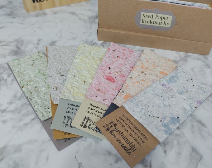 Seed Paper Bookmarks, Pollinator Seed Blend, Set of 6: Bookie, Book ...