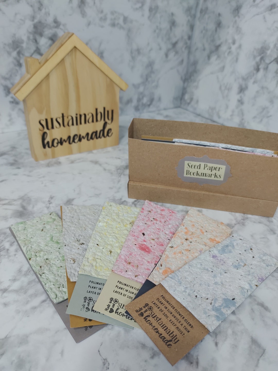 Seed Paper Bookmarks, Pollinator Seed Blend, Set of 6: Bookie, Book ...