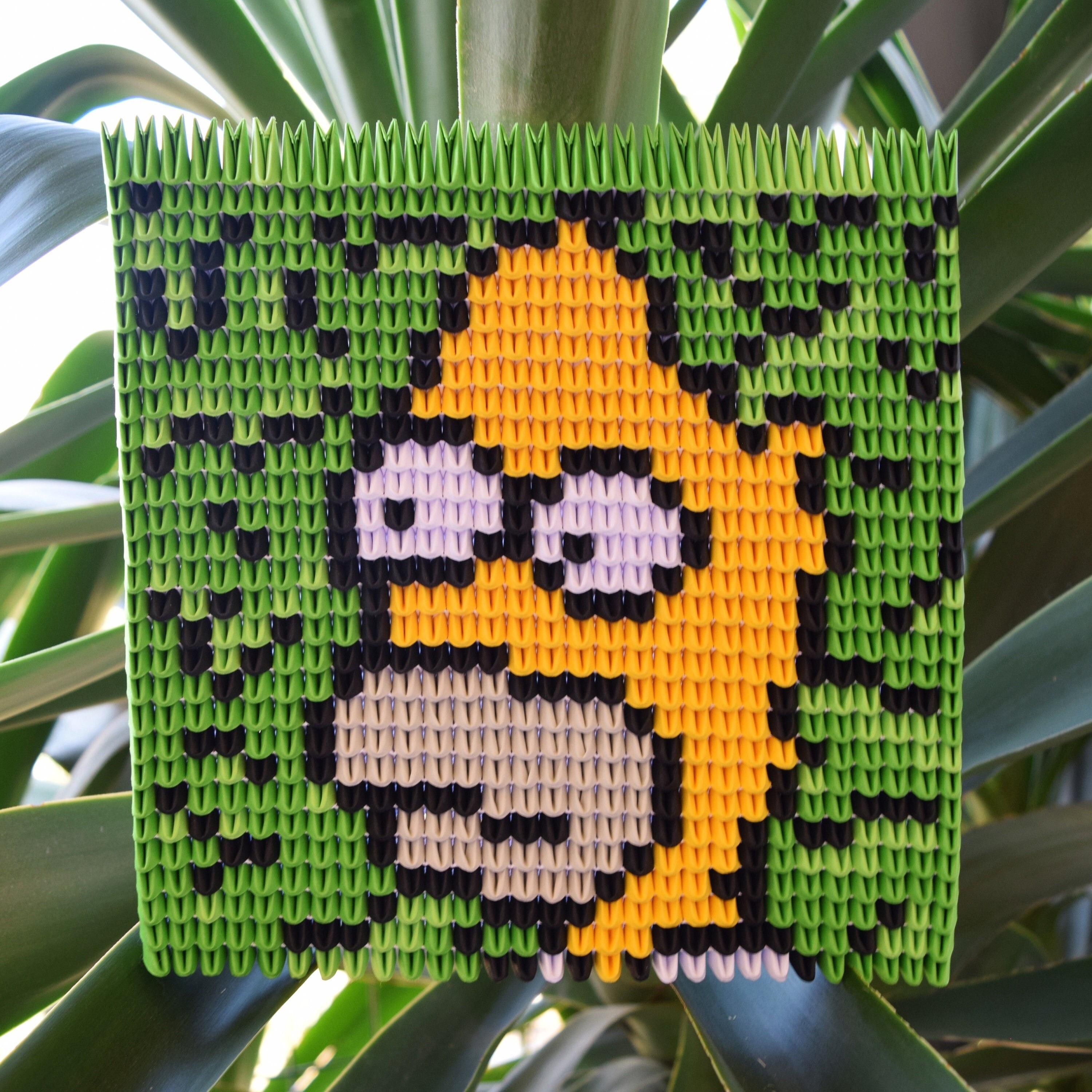 Homer in the Bushes the Simpsons 3D Origami Paper Pixel Art | the ...