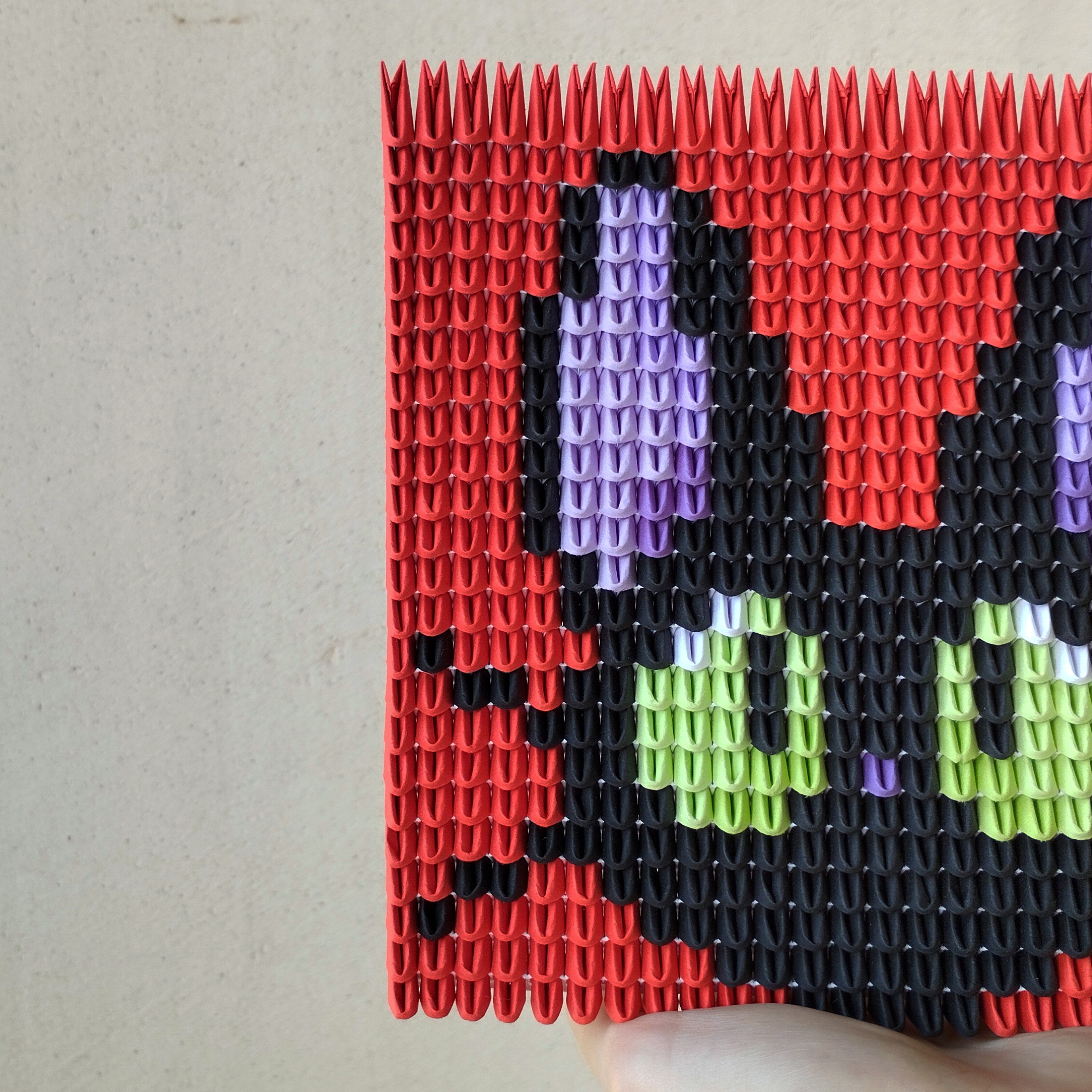 Black Cute Cat 3d Origami Pixel Art | Origami Art Anime Gift Idea ...