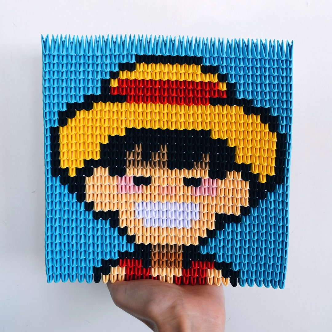 One Piece Luffy 3d Origami Pixel Art | Anime Gift Idea | | King of the ...