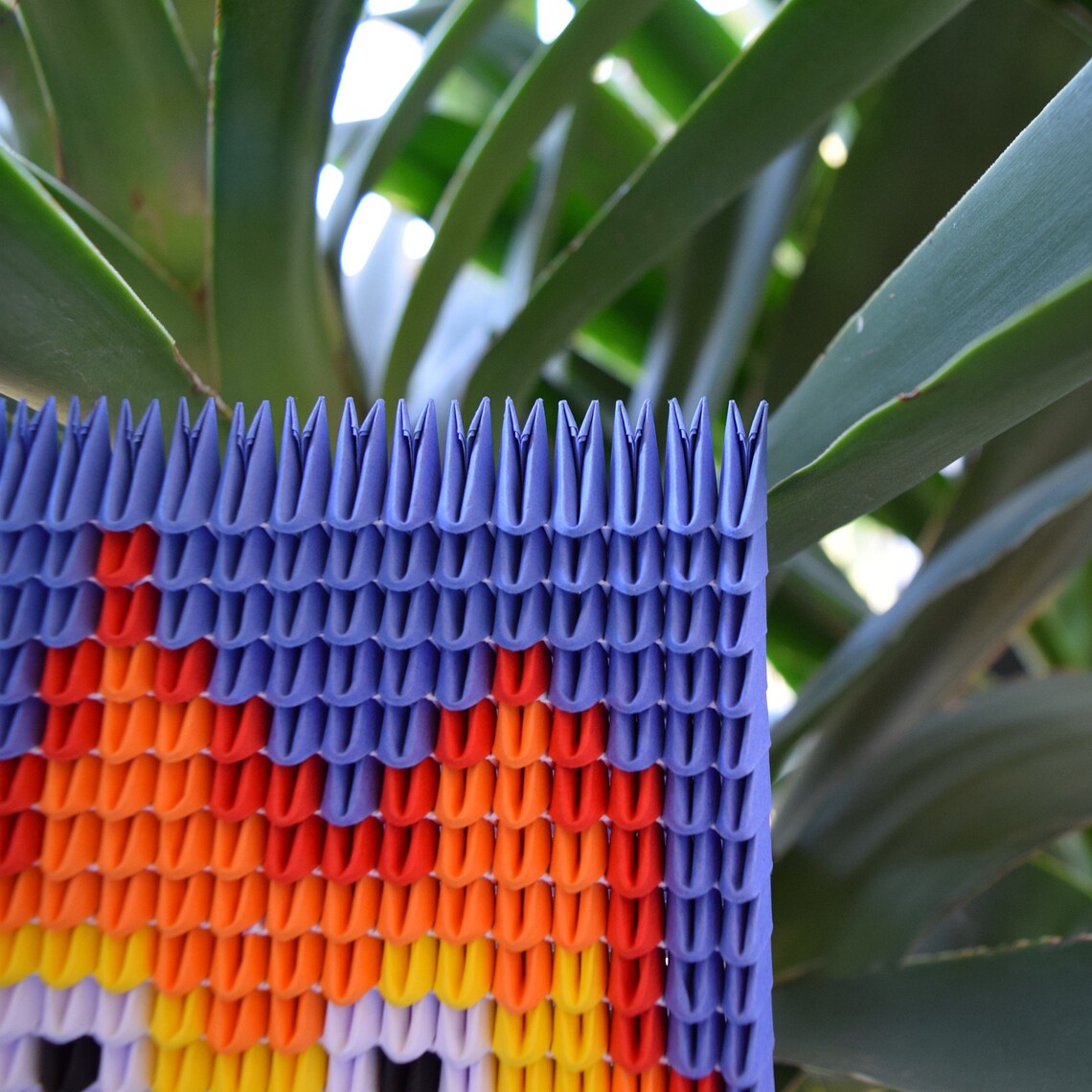 Howl' S Moving Castle Calcifer 3d Origami Pixel Art Studio Ghibli Art ...