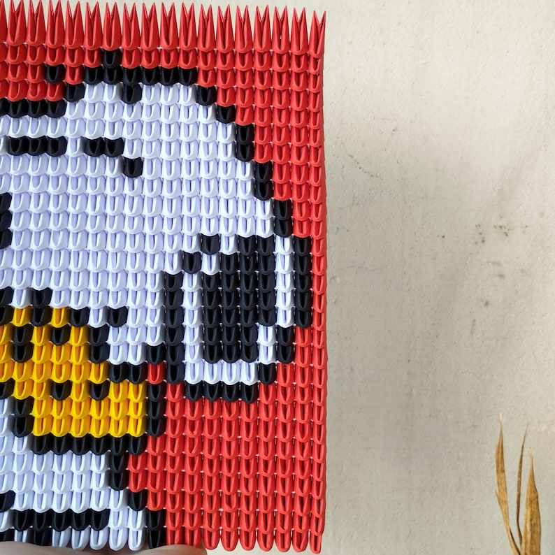 Snoopy Hugging Woodstock 3d Origami Pixel Art Decor Peanuts Art Paper ...