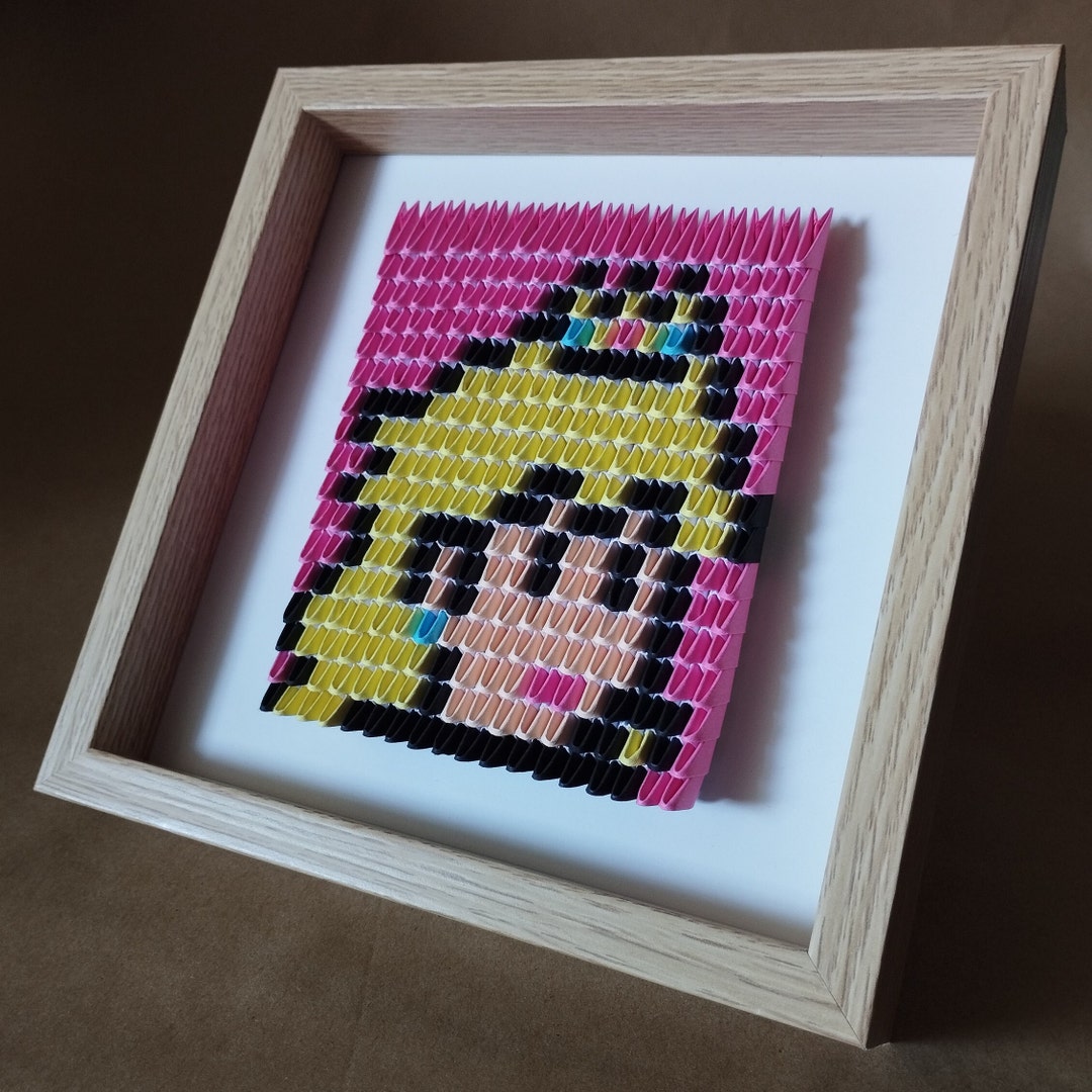 Princess Peach 3d Origami Painting Super Mario Bros Wall Pixel Art ...