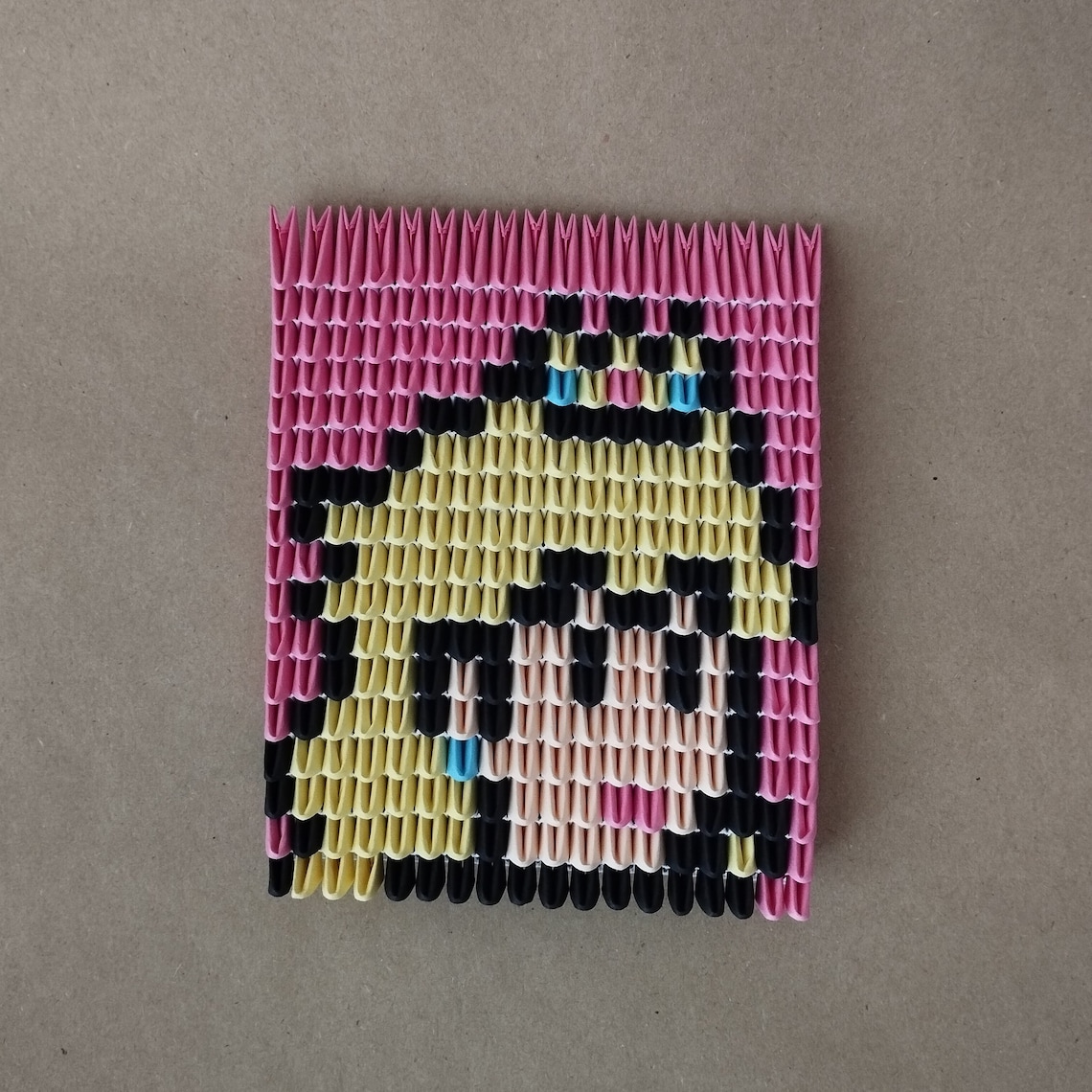 Princess Peach 3d Origami Painting | Super Mario Bros | Wall Pixel Art ...