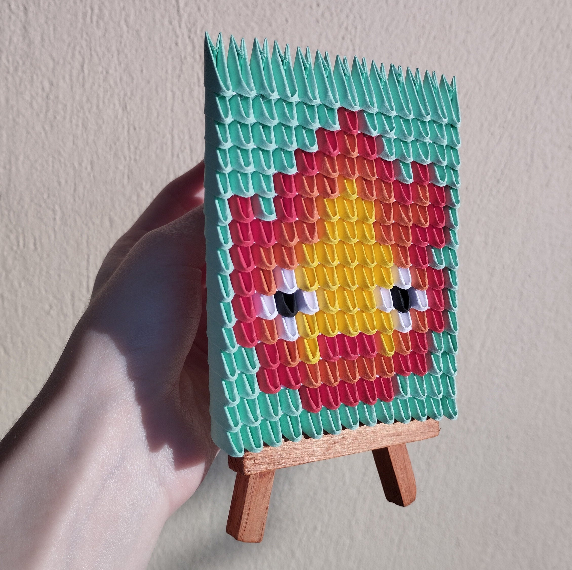 Mini Calcifer Howl' S Moving Castle 3d Origami Pixel Art Anime Gift ...