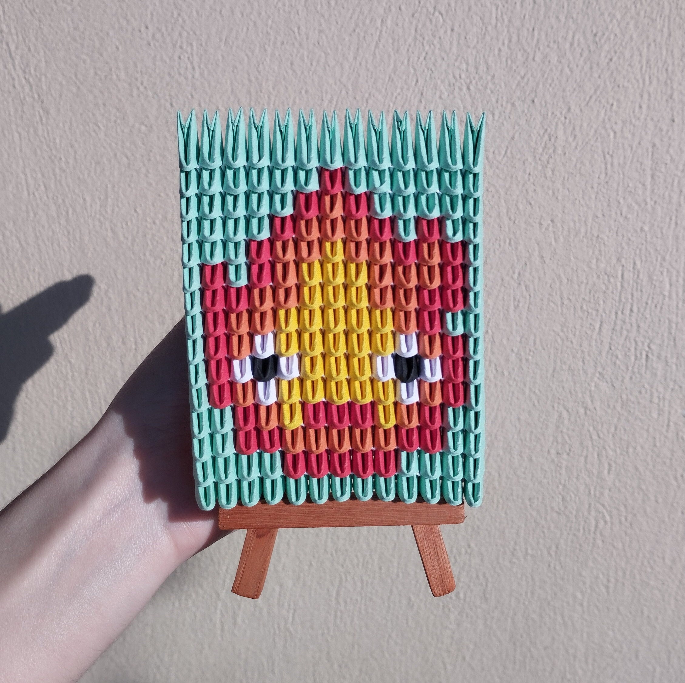 Mini Calcifer Howl' S Moving Castle 3d Origami Pixel Art Anime Gift ...