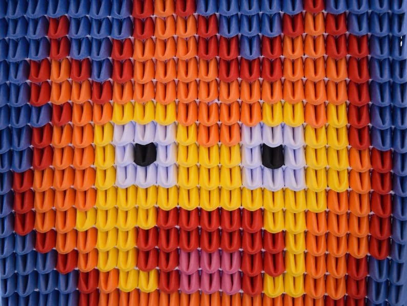 Howl' S Moving Castle Calcifer 3d Origami Pixel Art Studio Ghibli Art ...