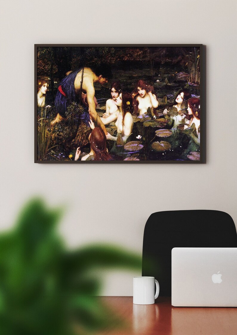 Giclee Museum Luxury Art Print Of Hylas And The Nymphs 1896 By John