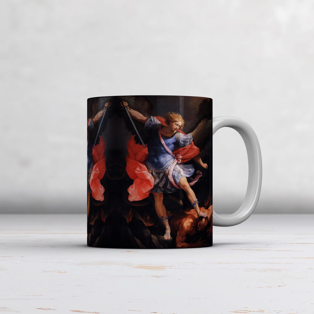 Guido Reni: the Archangel Michael Defeating Satan. Famous Artwork Mug ...