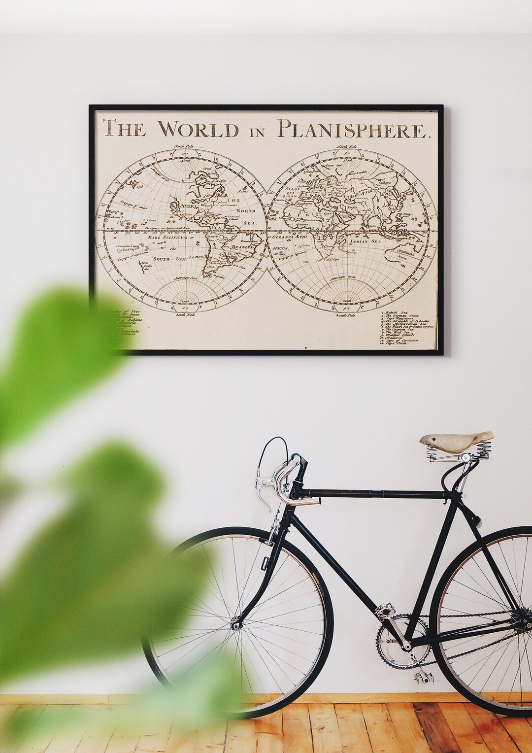 Map - the World in Planisphere (1681). Giclee Museum Luxury Art Print ...