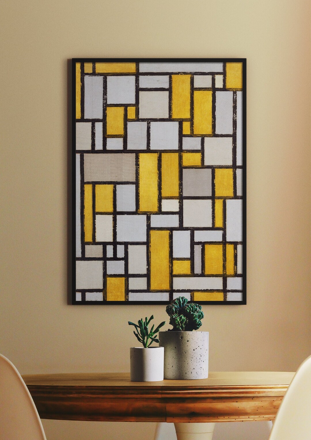 Composition With Grid 1 1918 by Piet Mondrian. Giclee Museum Luxury Art ...