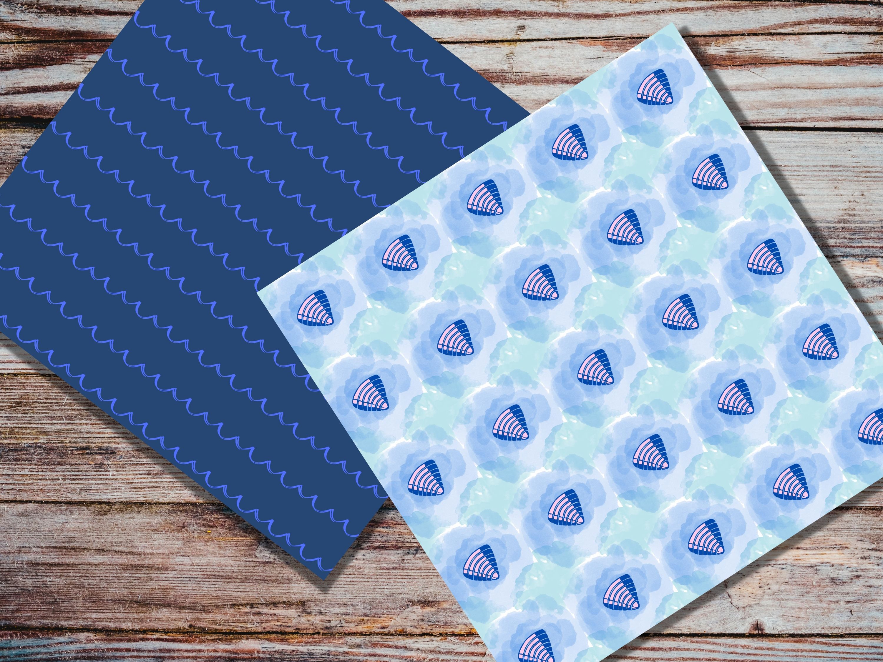 10 Ocean Digital Paper, Digital Scrapbook Paper Set, Crustaceancore ...