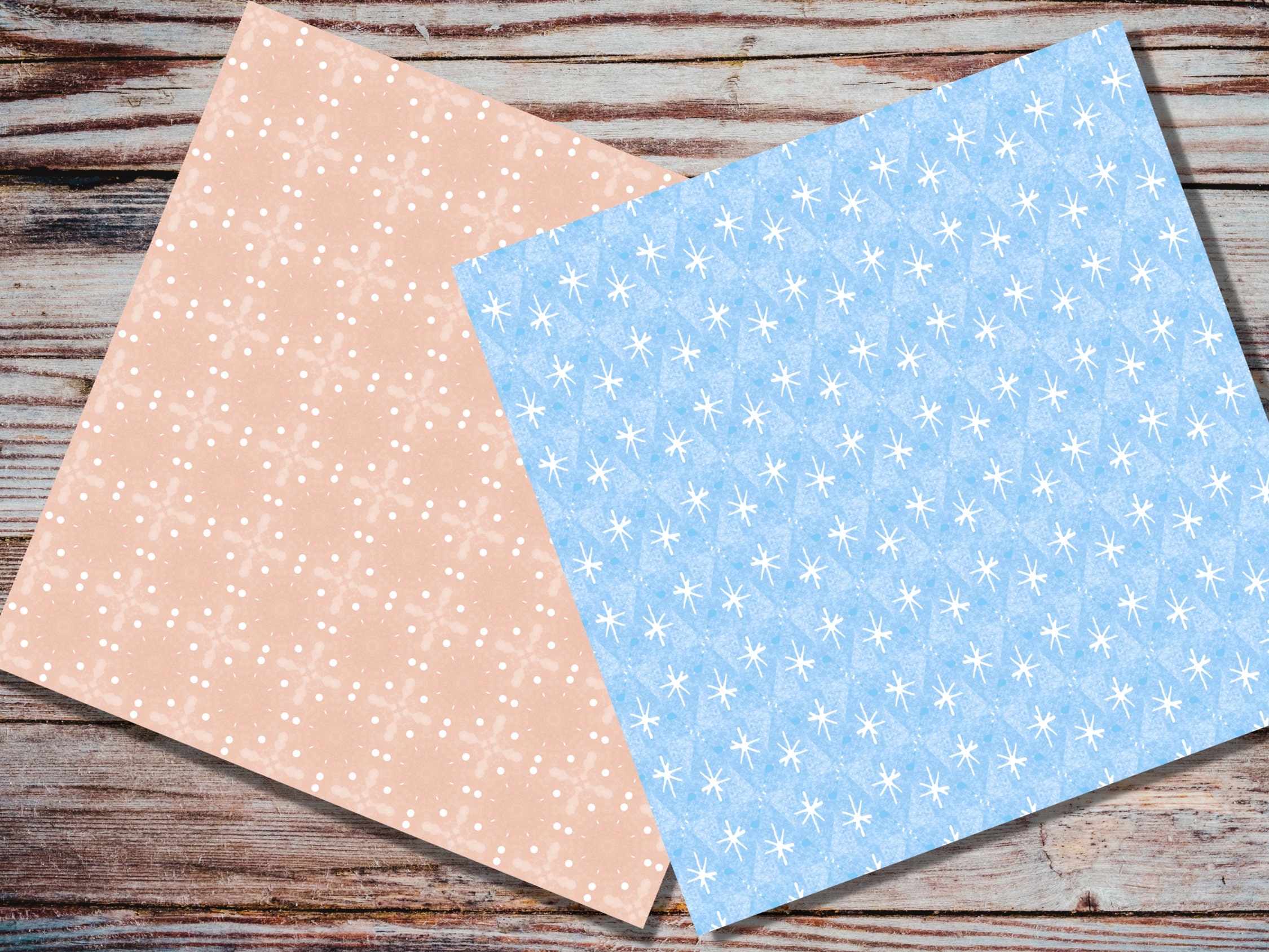 10 Snowflake Winter Digital Paper Christmas Paper Pack Snow - Etsy