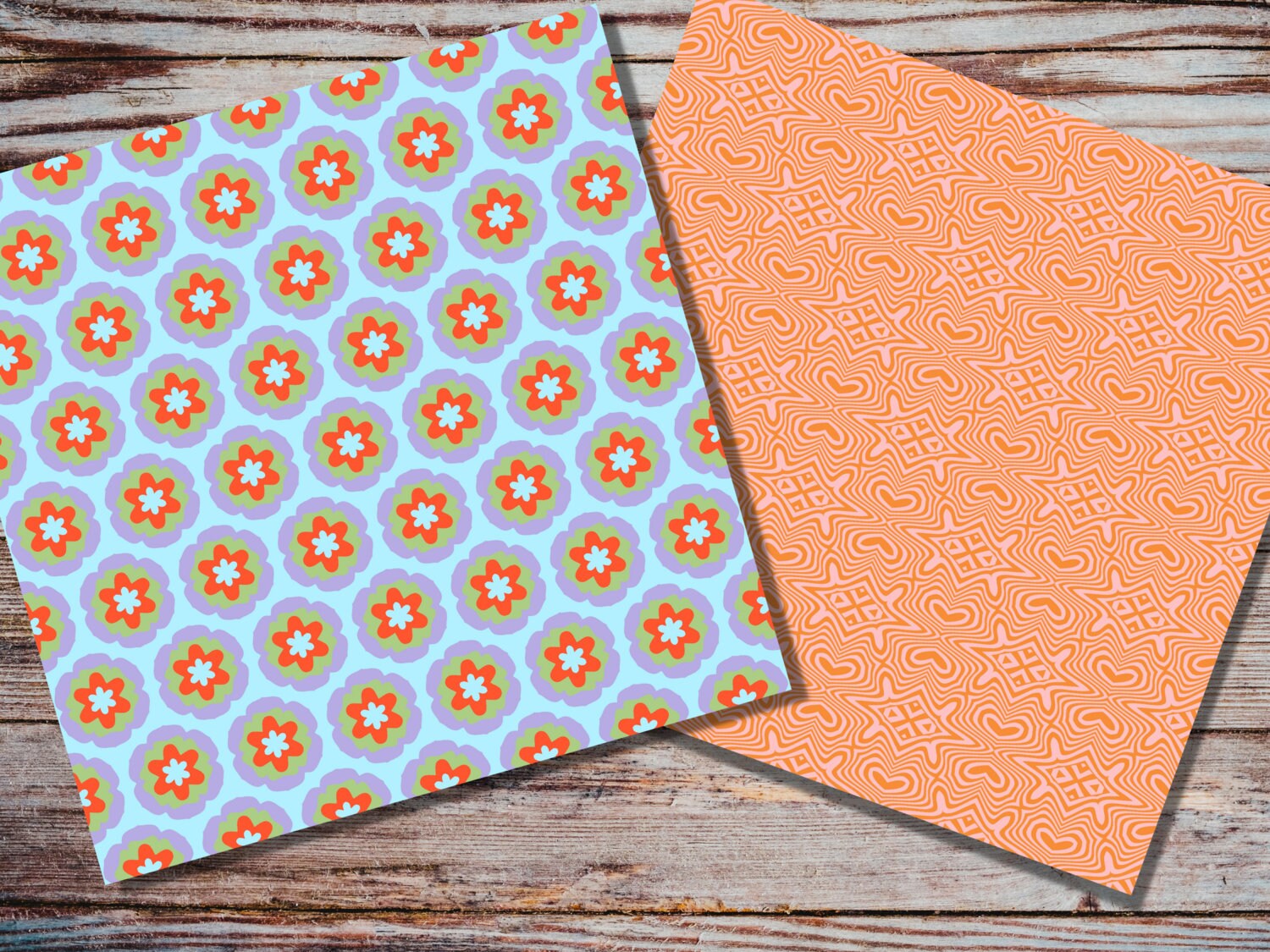 10 Groovy Retro Happy Digital Paper, Groovy One Paper Pack, Colorful ...